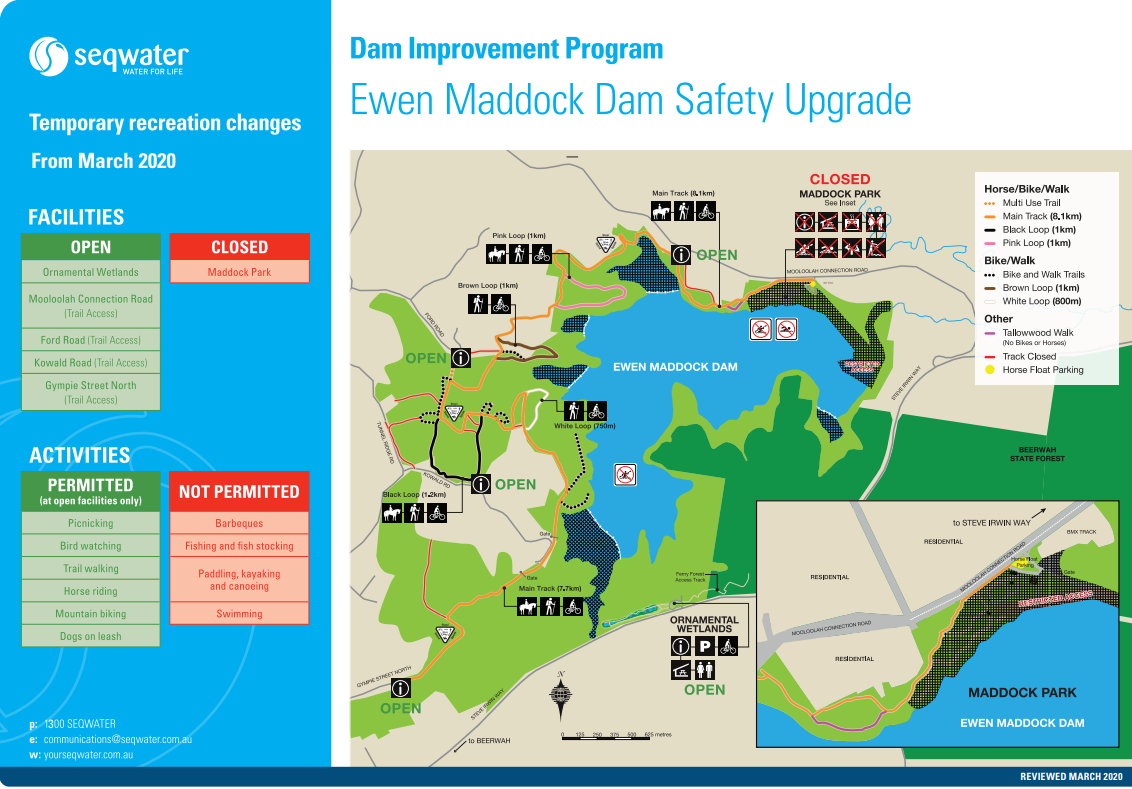 Recreation upgrades and closures | Seqwater