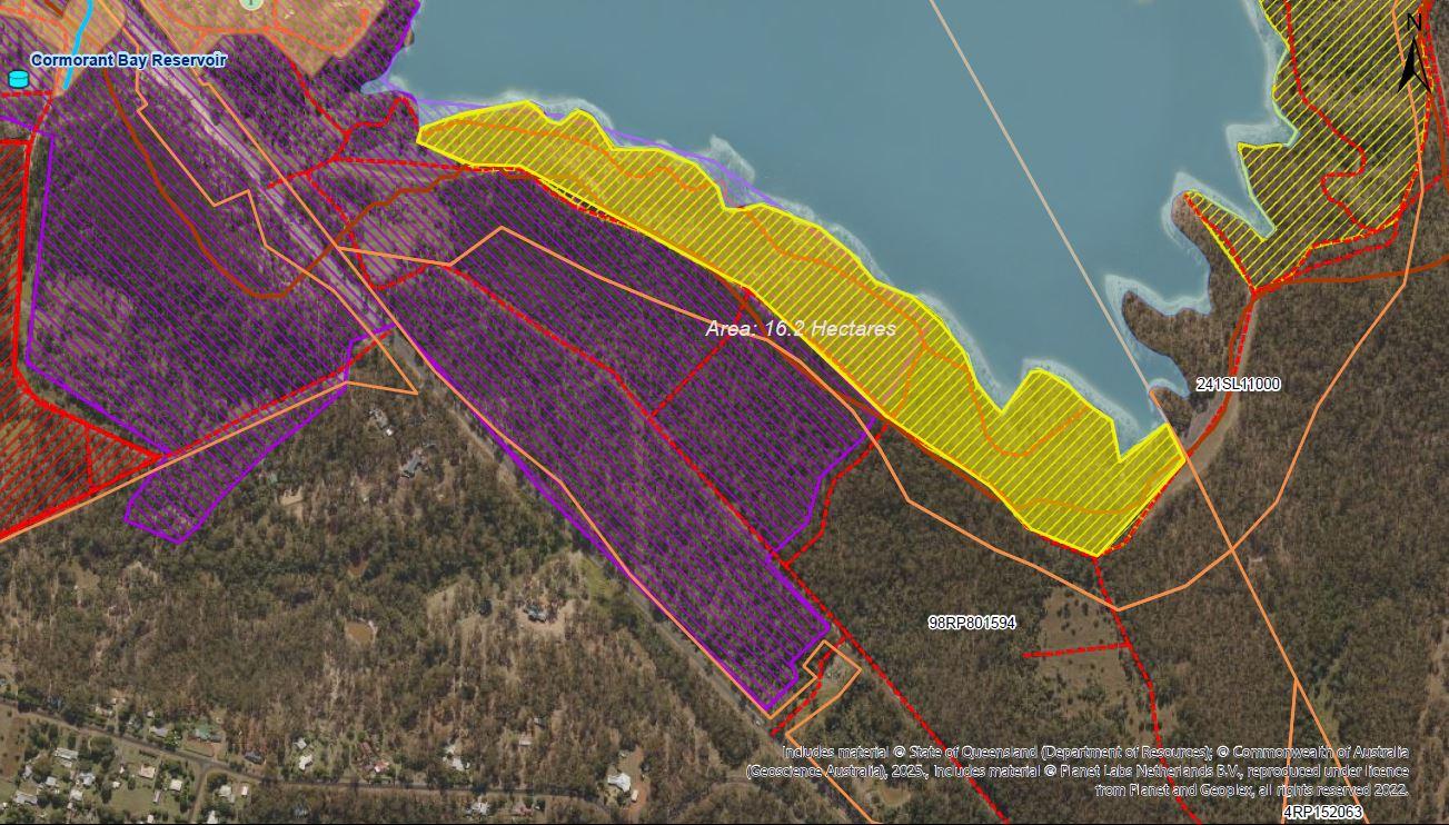 Planned burn near Cormorant Bay, Wivenhoe Dam, on Wednesday 9 July 2025 ...